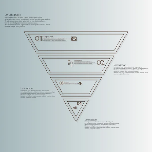 Triangle shape infographic template consists of four parts from ...