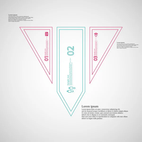 Triangle shape infographic template consists of three parts from ...