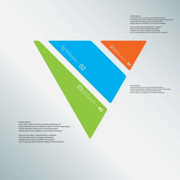 Triangle shape infographic template consists of three parts from ...