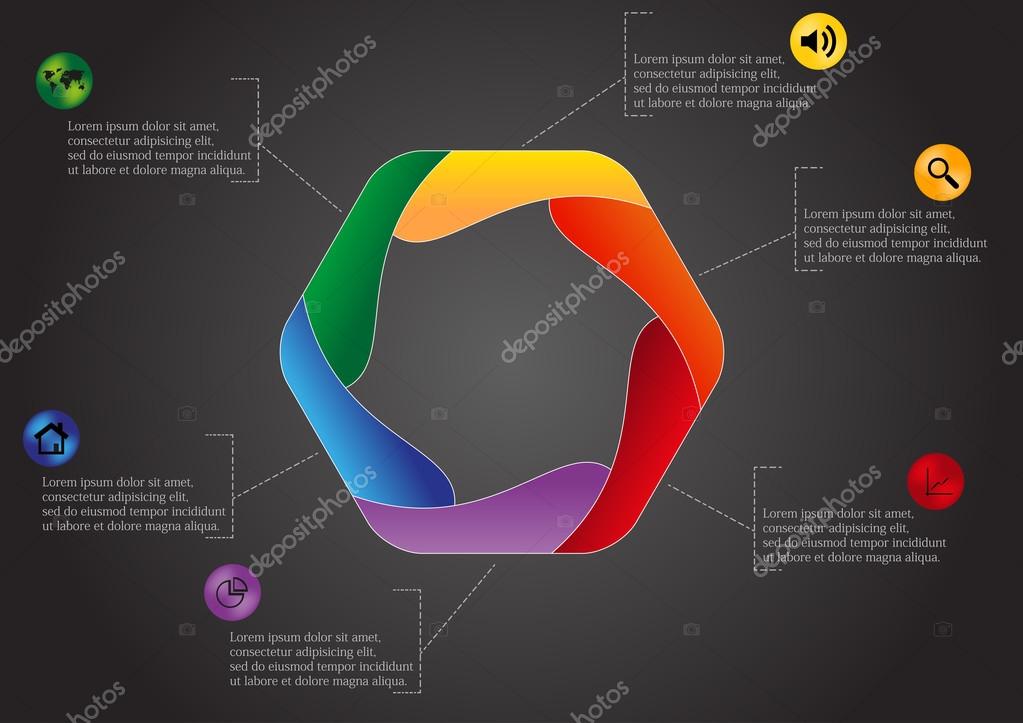 Hexagon infographic Stock Vector by ©yommy8008 58647029
