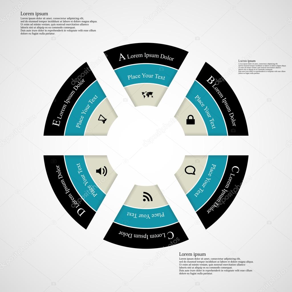 Round infographic consists of six parts Stock Vector by ©yommy8008 71265743