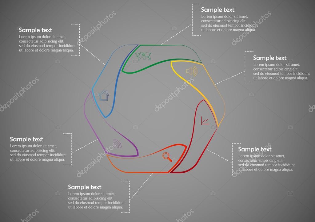Infographic consists of six parts from lines Stock Vector Image by ...