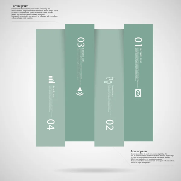 Bar infographic template vertically divided to four blue parts Stock ...