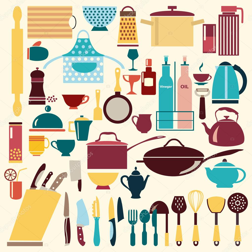 Kitchenware set - Illustration Stock Vector Image by ©margolana #56530225