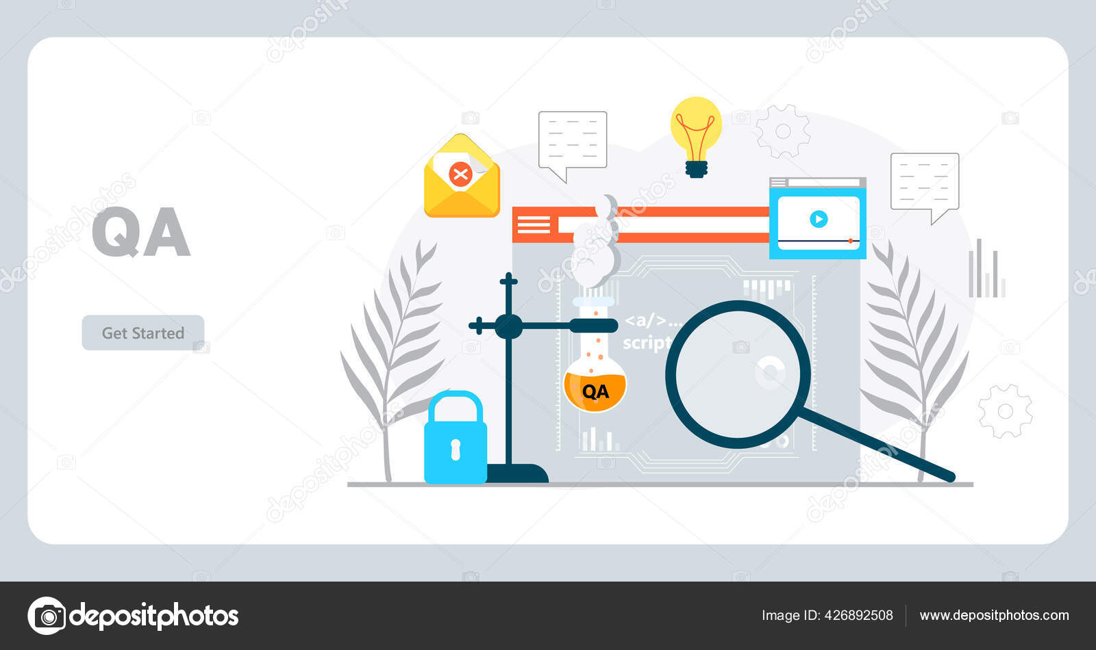 Testing Concept Vector Landing Page Tester Website Checks Code Software ...