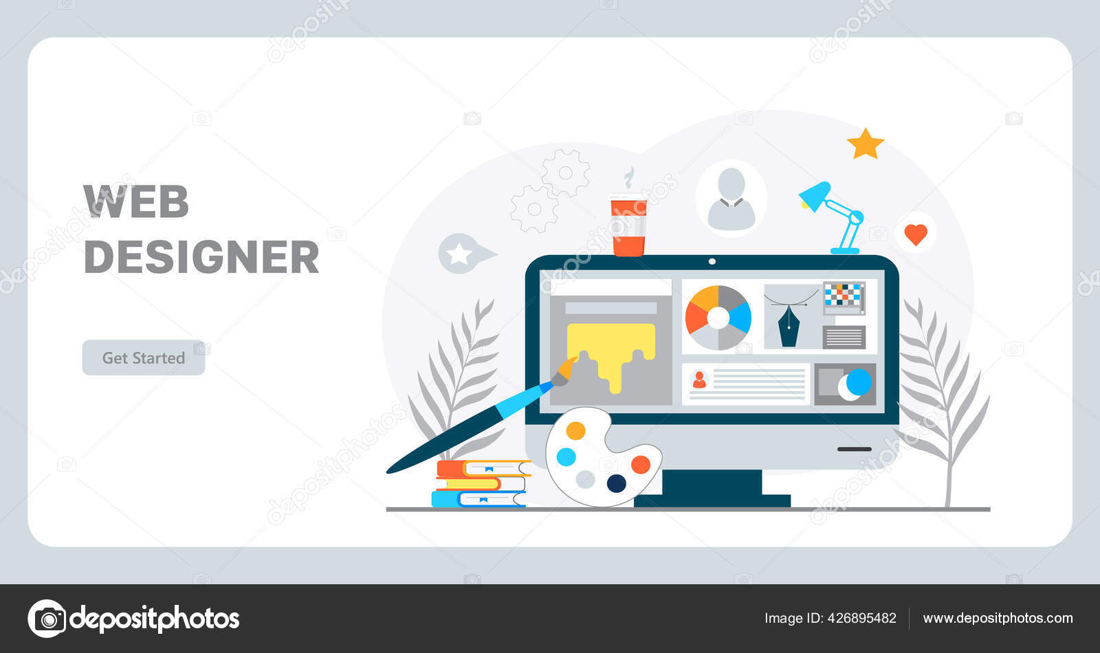 User Interface Designer Concept Vector App Template Creation Installation Creation Stock Vector ...