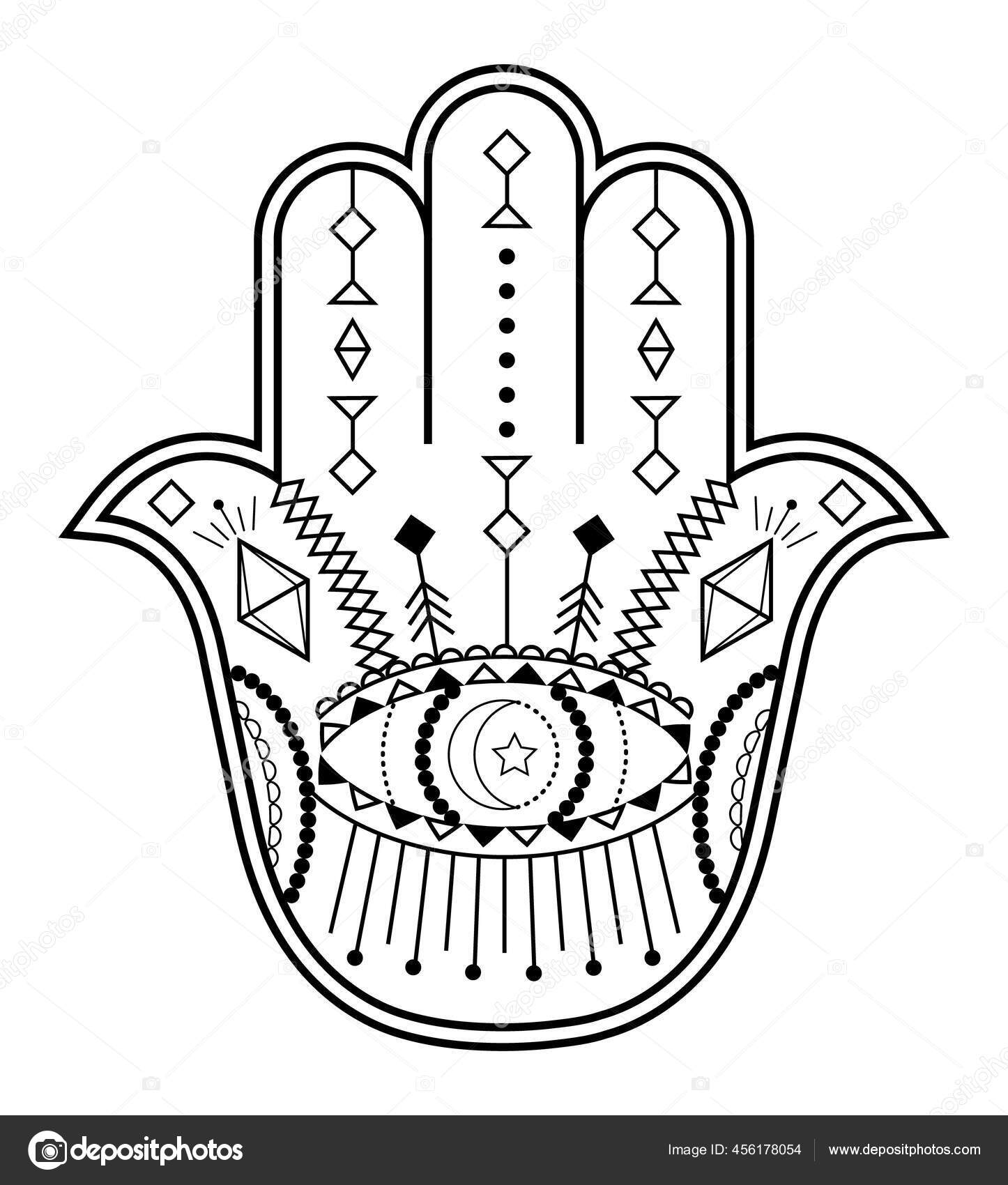 Evil Eye Hand Drawing