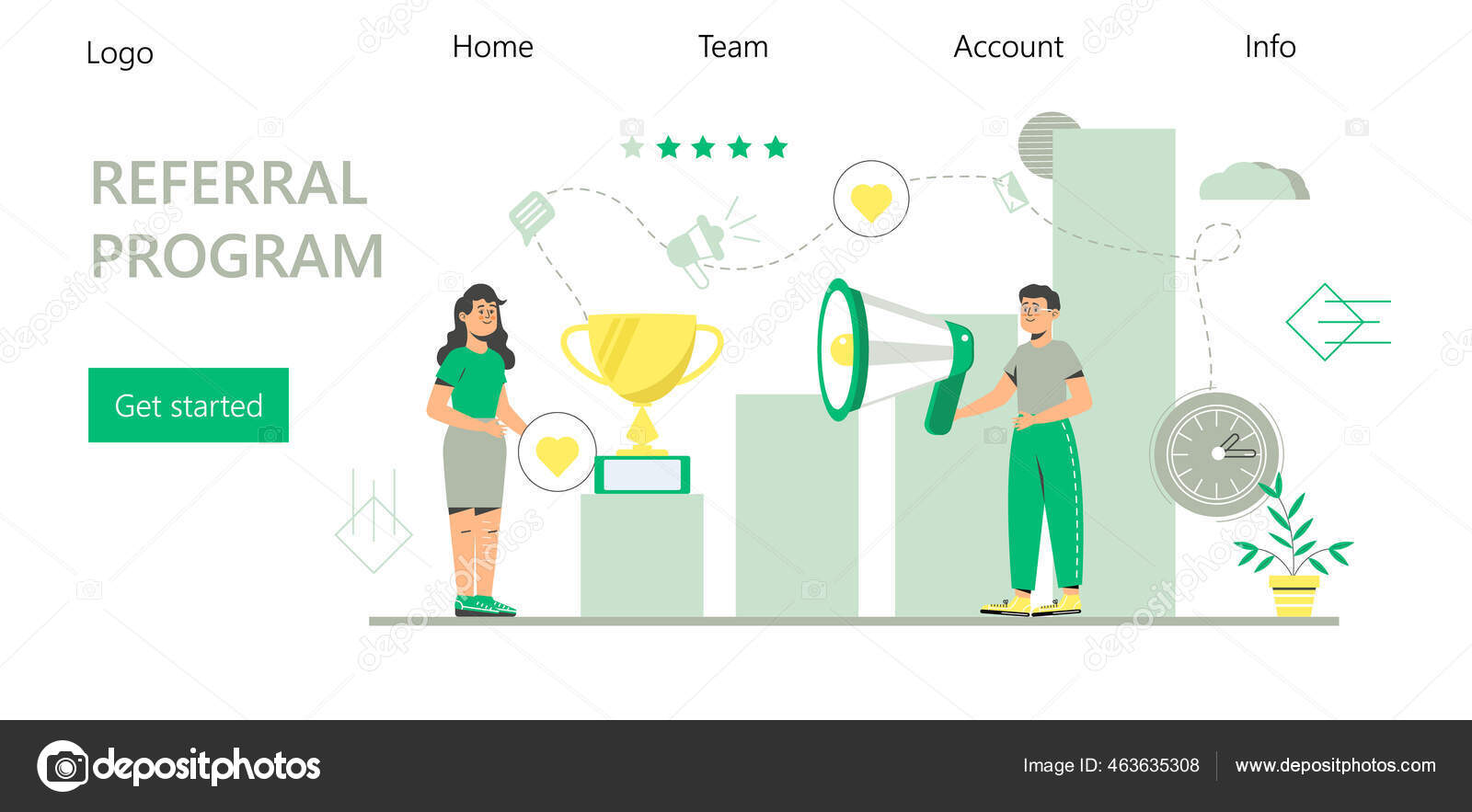 Referral Program Vector Refer Friend Illustration Appeal Concept Man ...