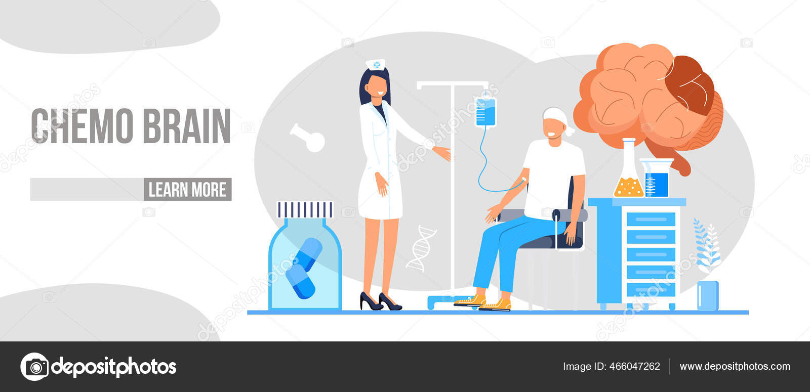 Chemo Brain Concept Vector Medical Web Landing Page Chemotherapy ...