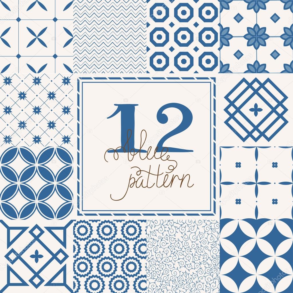 12 monochrome geometrical patterns Stock Vector by ©artnis 69684037