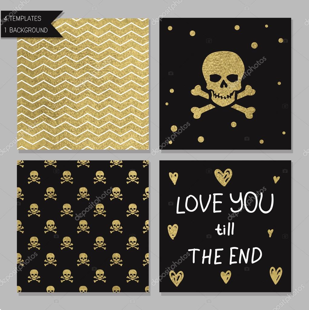 Collection of 4 card templates Stock Vector Image by ©artnis #69684173