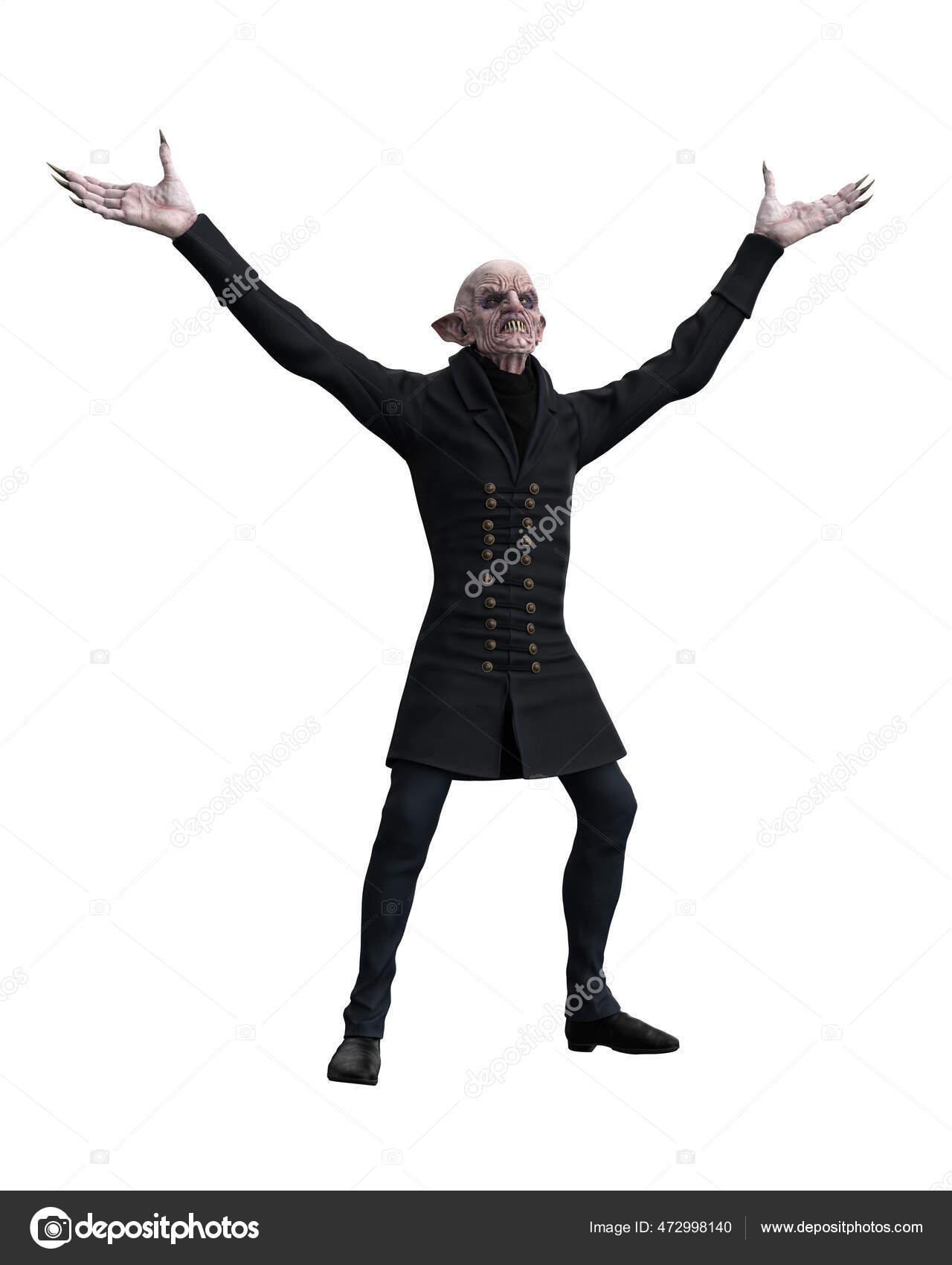 Vampire Mythical Horror Villain Looking Arms Raised Illustration ...