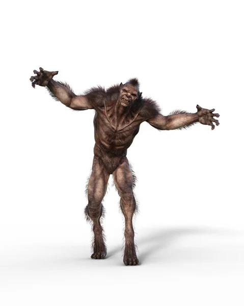 Werewolf Jumping Pose Illustration Isolated White Background Stock ...