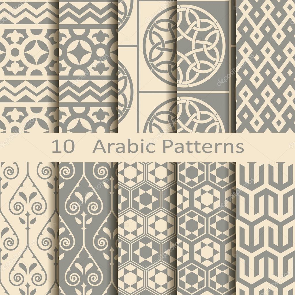 Set of ten Arabic patterns Stock Vector by ©lenazolot 53249677