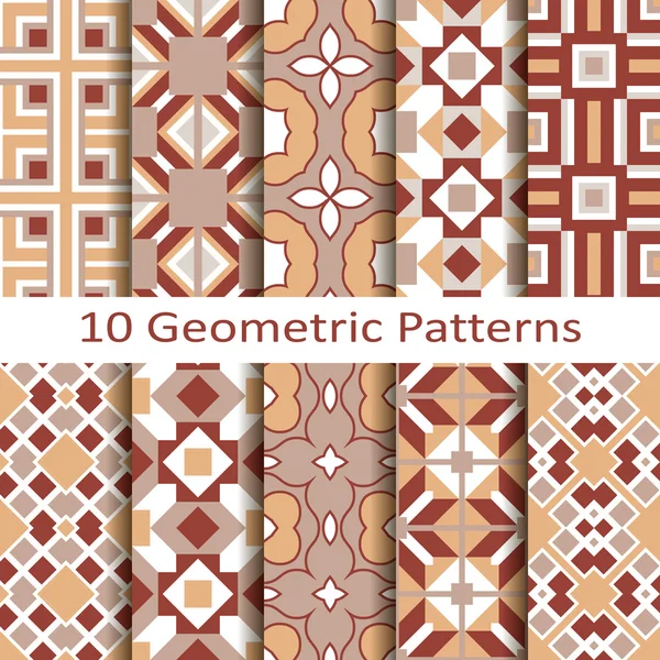 Set of ten geometric patterns — Stock Vector © lenazolot #50972403