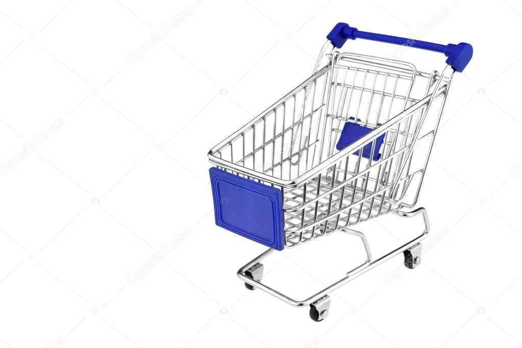 Blue Shopping Cart Isolated On White — Stock Photo © aruba2000 #64951119