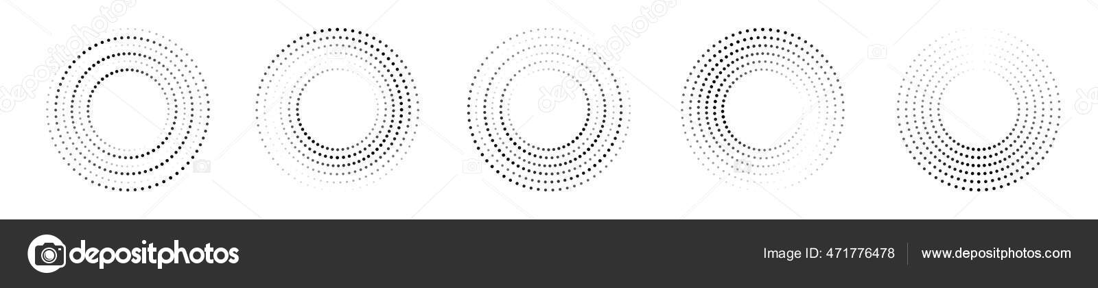 Halftone Dot Circle Frame Vector Dotted Pattern Template Geometric ...