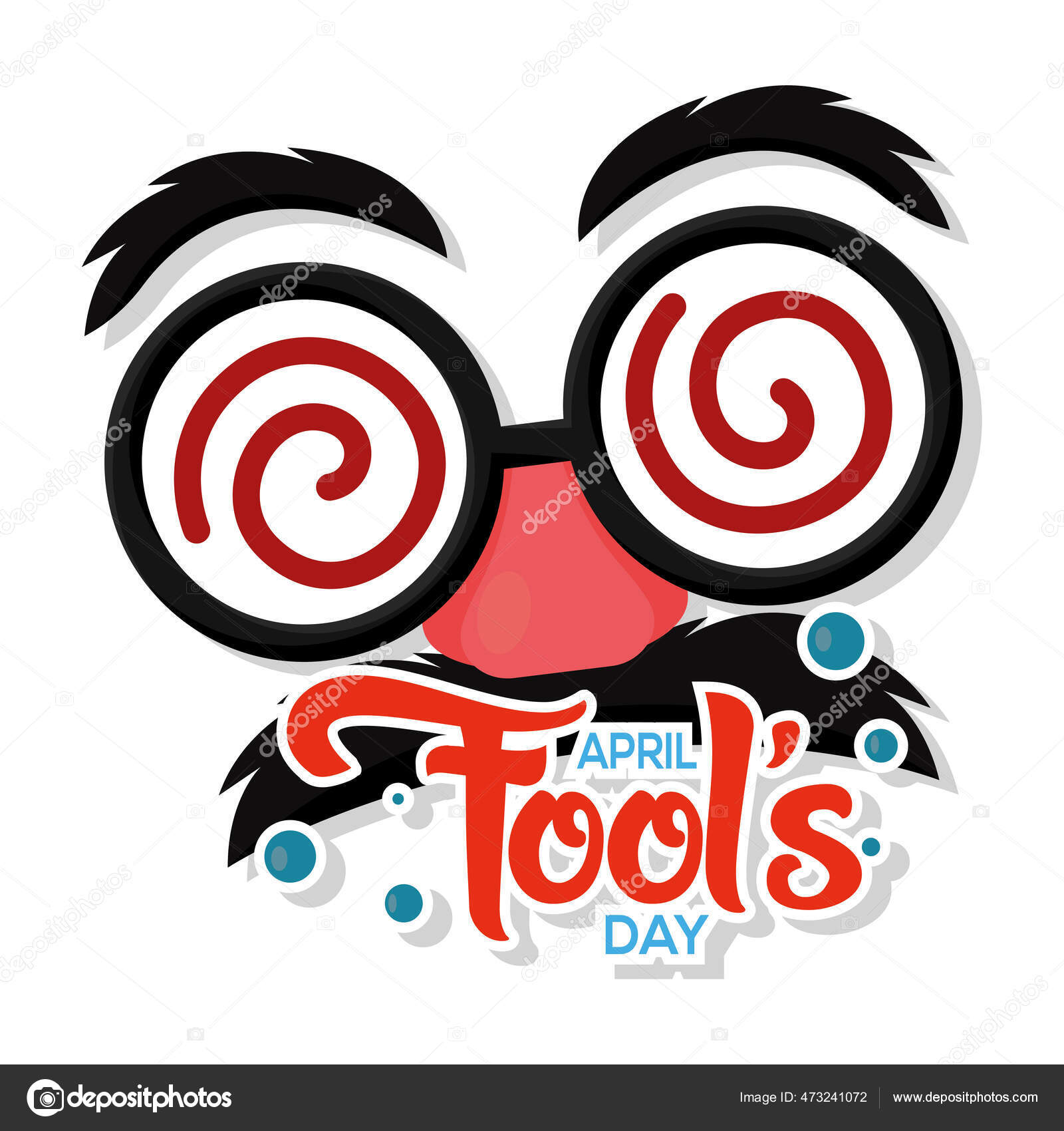 Crazy eyes and nose April fools day Stock Vector by ©DAVIDS47 473241072