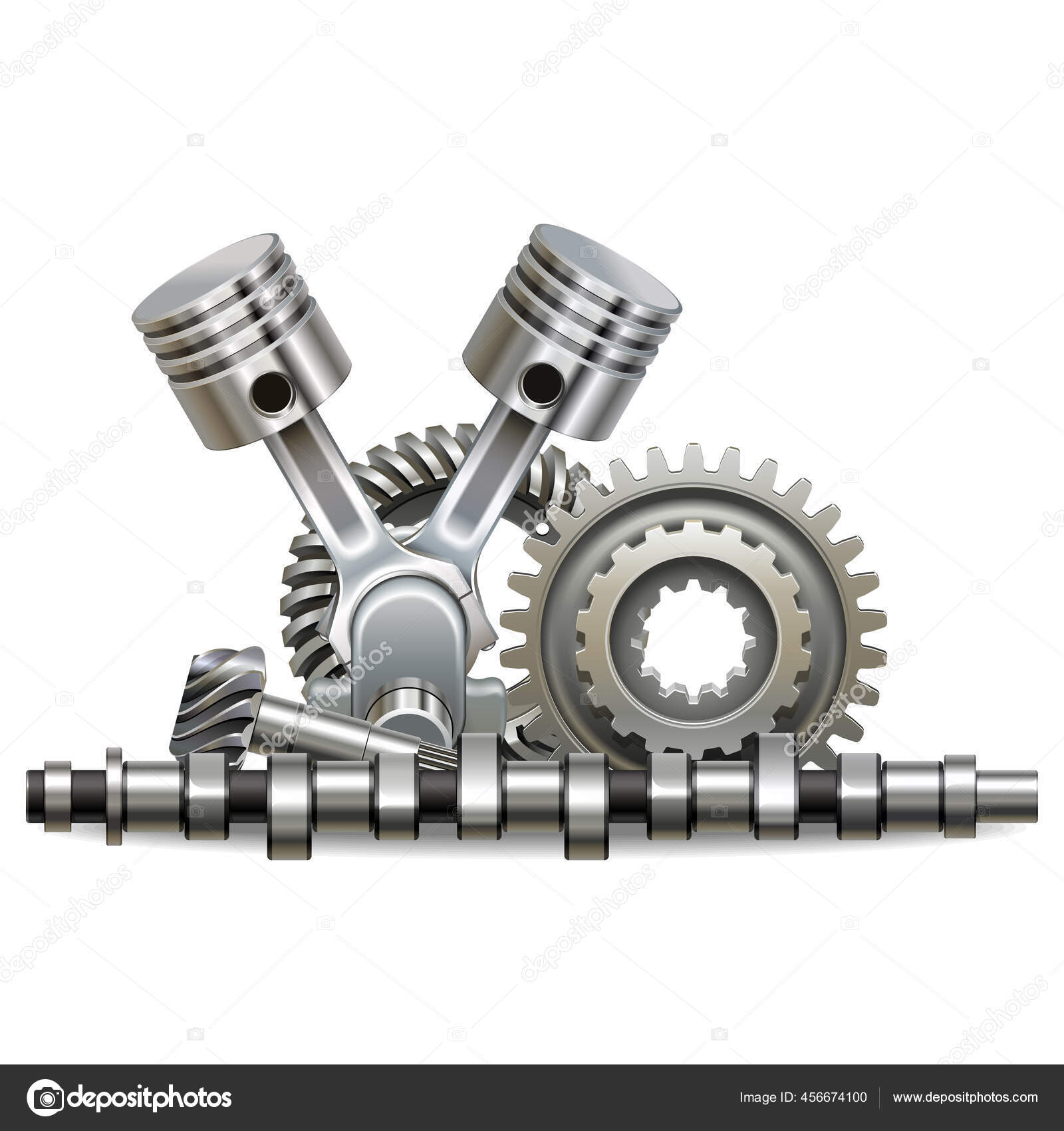 Vector Motor Parts Concept Isolé Sur Fond Blanc Vecteur par ©dashadima ...