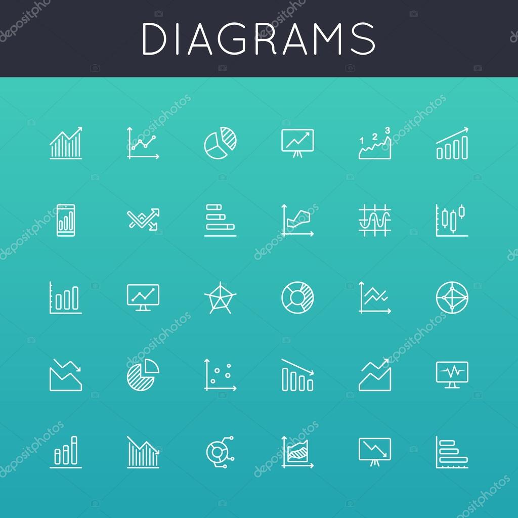 Vector Diagrams Line Icons Stock Vector Image by ©dashadima #53383845