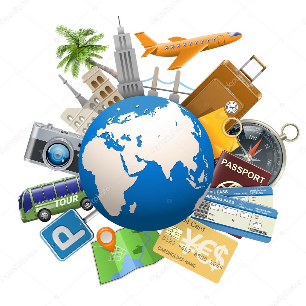 Vector Tourism Concept with Globe Stock Vector Image by ©dashadima ...