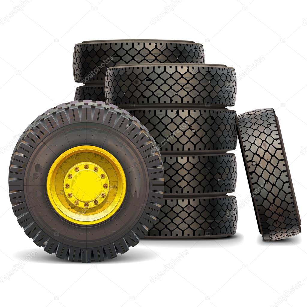 Vector viejo conjunto de ruedas de tractor Vector de stock por ...