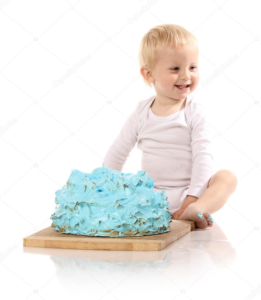 Baby smashing cake Stock Photo by ©handmademedia 59563407