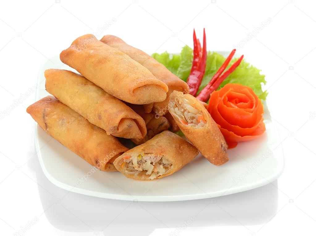 Fried Chinese Traditional Spring rolls food Stock Photo by ©sommaill ...