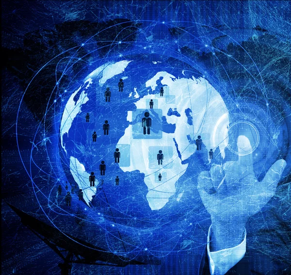 The social network.Internet and telecommunication concept in th - Stock ...