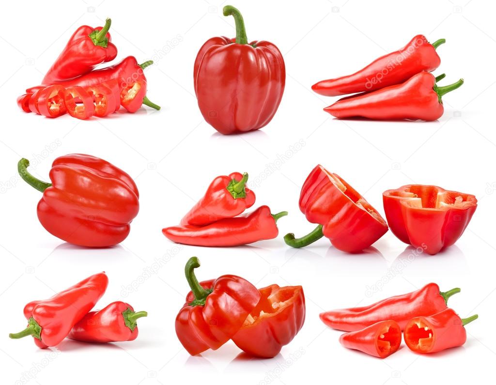 Red pepper over white background — Stock Photo © sommaill #86234082