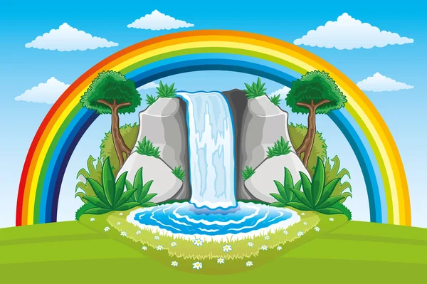 Illustration of cartoon waterfall. — Stock Vector © taronin #30363629