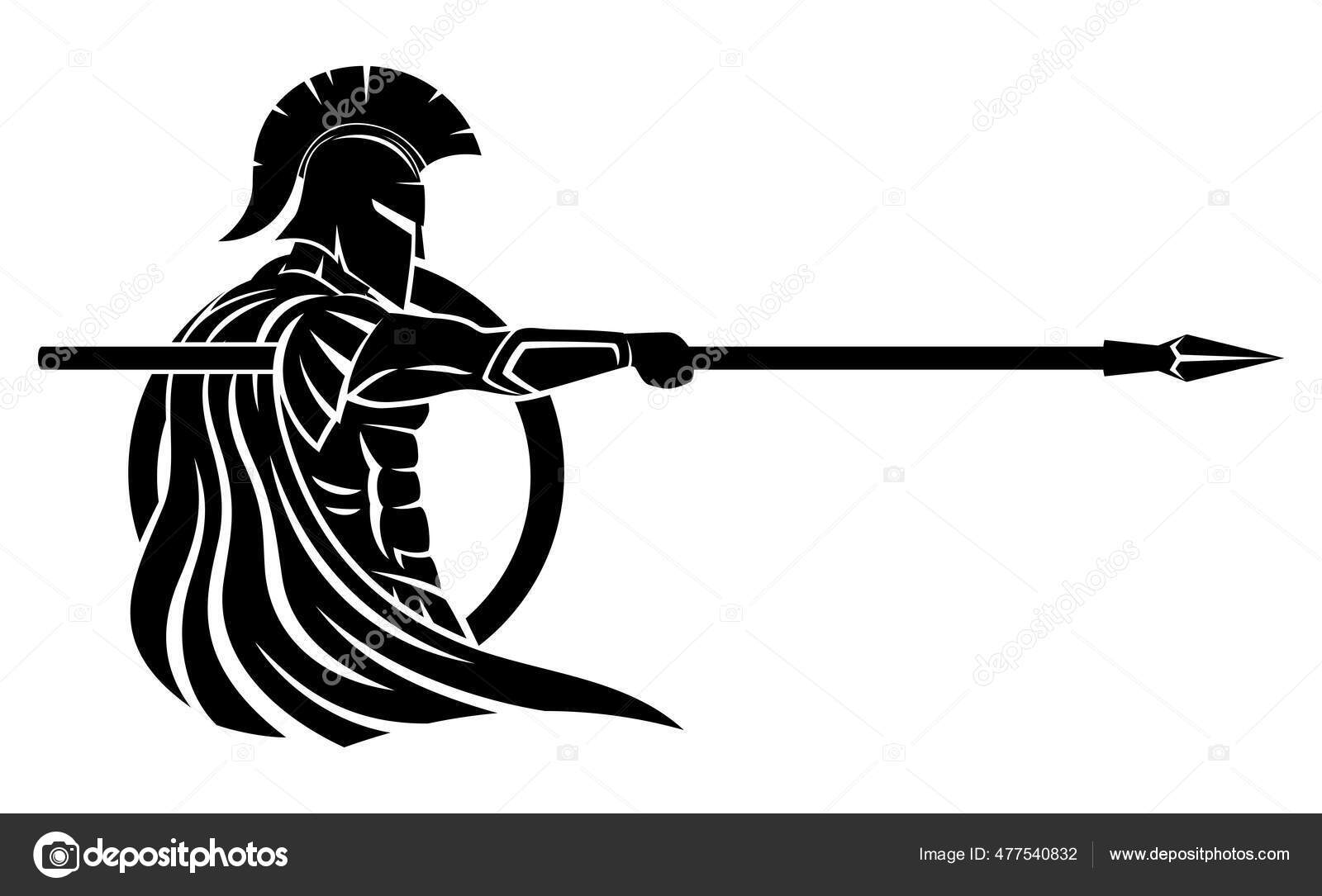 Spartan Shield And Spear Tattoo