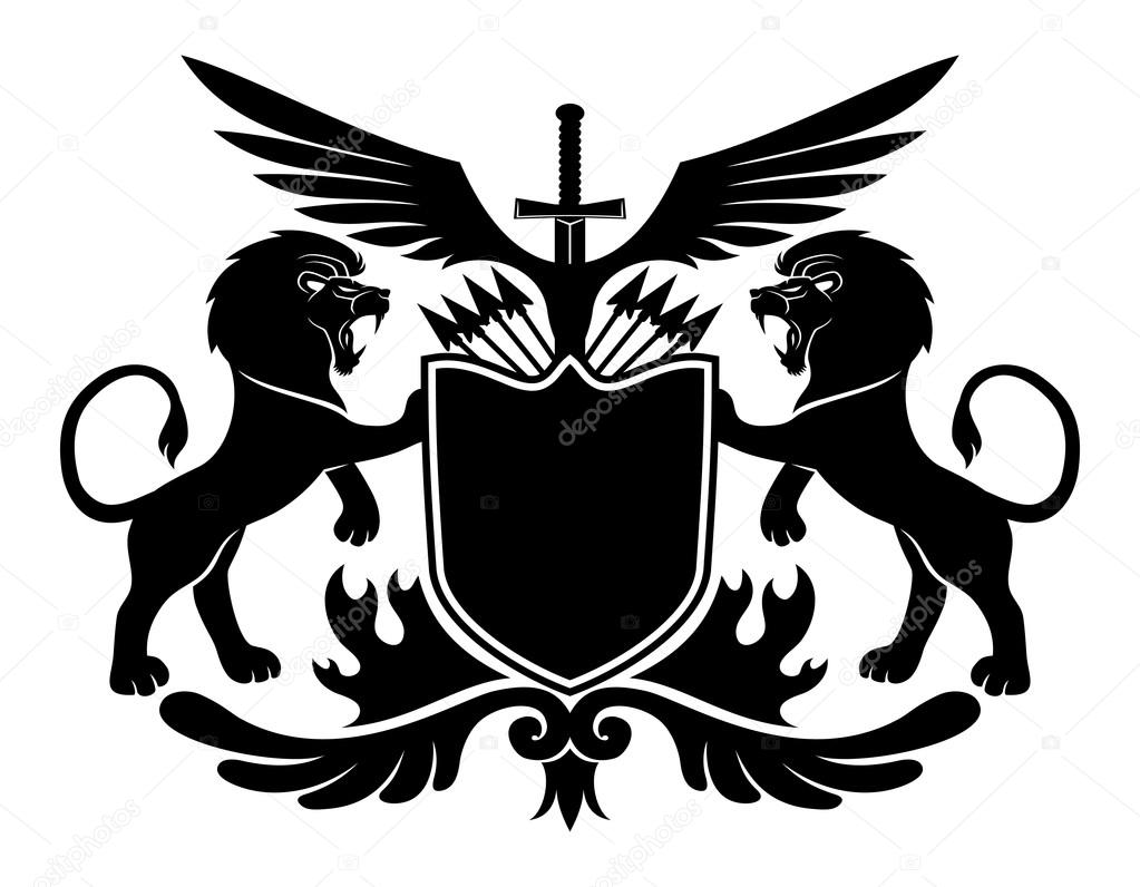 Lions and shield. Stock Vector Image by ©taronin #68941943