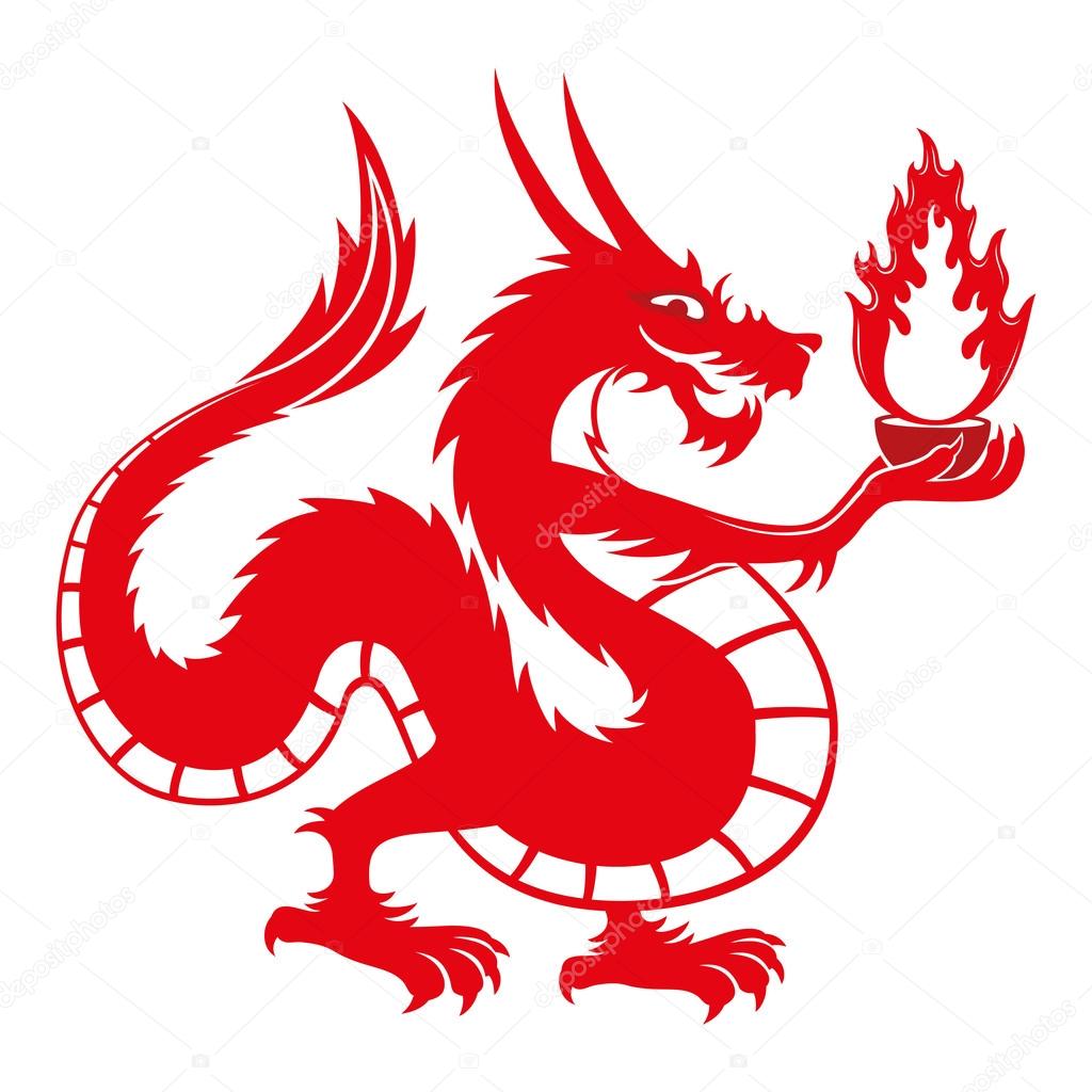 Dragon on white background Stock Vector Image by ©taronin #84849532