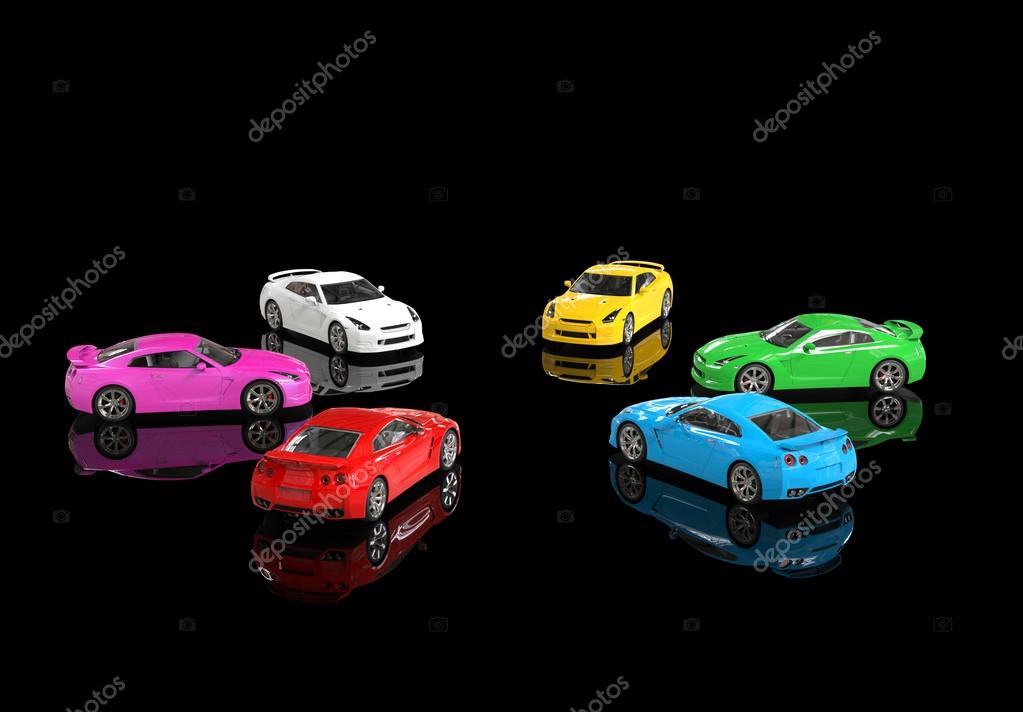 Multicolored cars facing each other in a circle — Stock Photo © Svitac ...