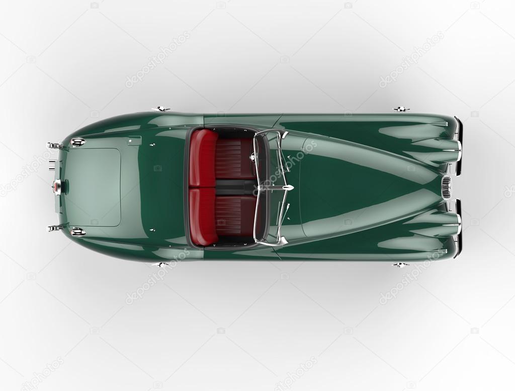 Green old-timer car on white background - top view Stock Photo by ...