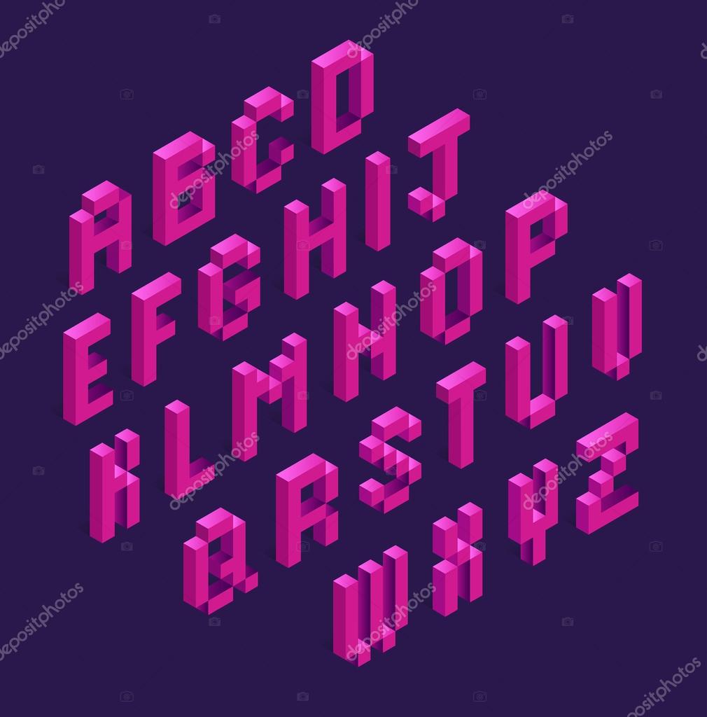 Vector Isometric Alphabet Stock Vector Image by ©malyushevska #95695164
