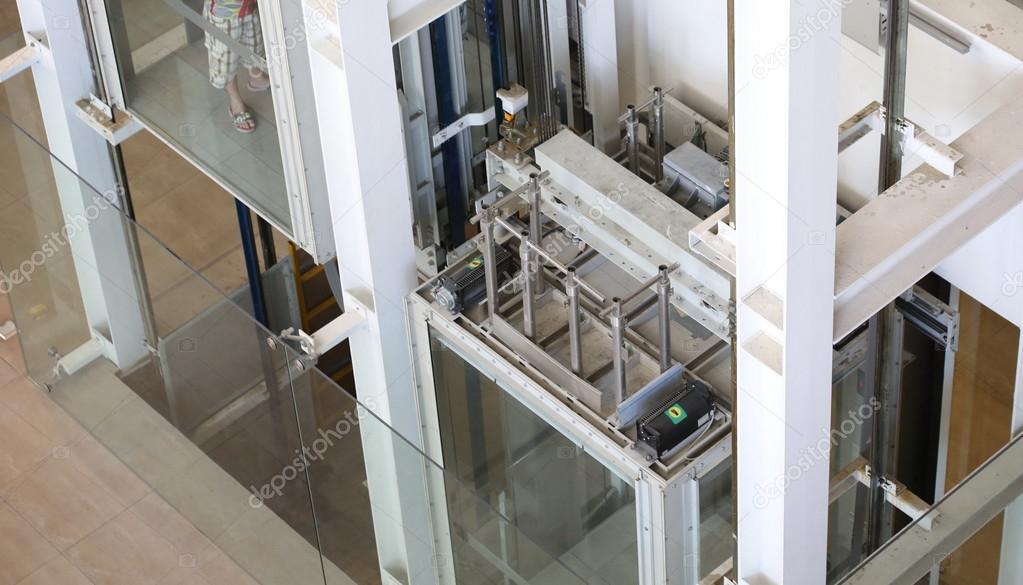 Glass elevator inside the building — Stock Photo © aodaodaodaod #105938390