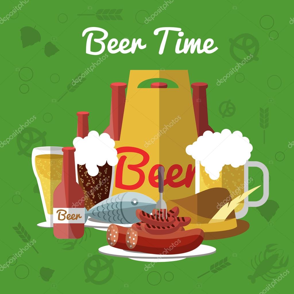 Beer Flat Composition Stock Vector Image by ©Mogil #110173066