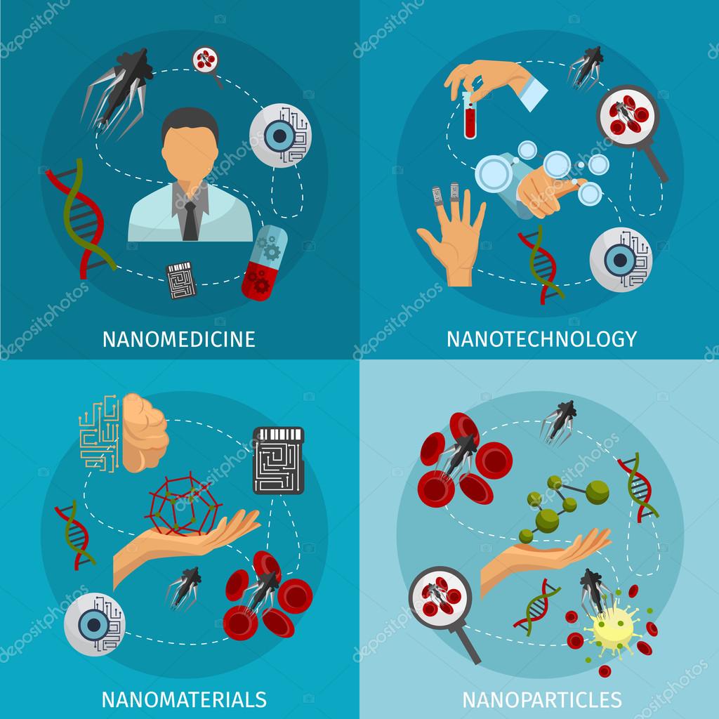 Nanotechnology Icon Set — Stock Vector © Mogil #110229638