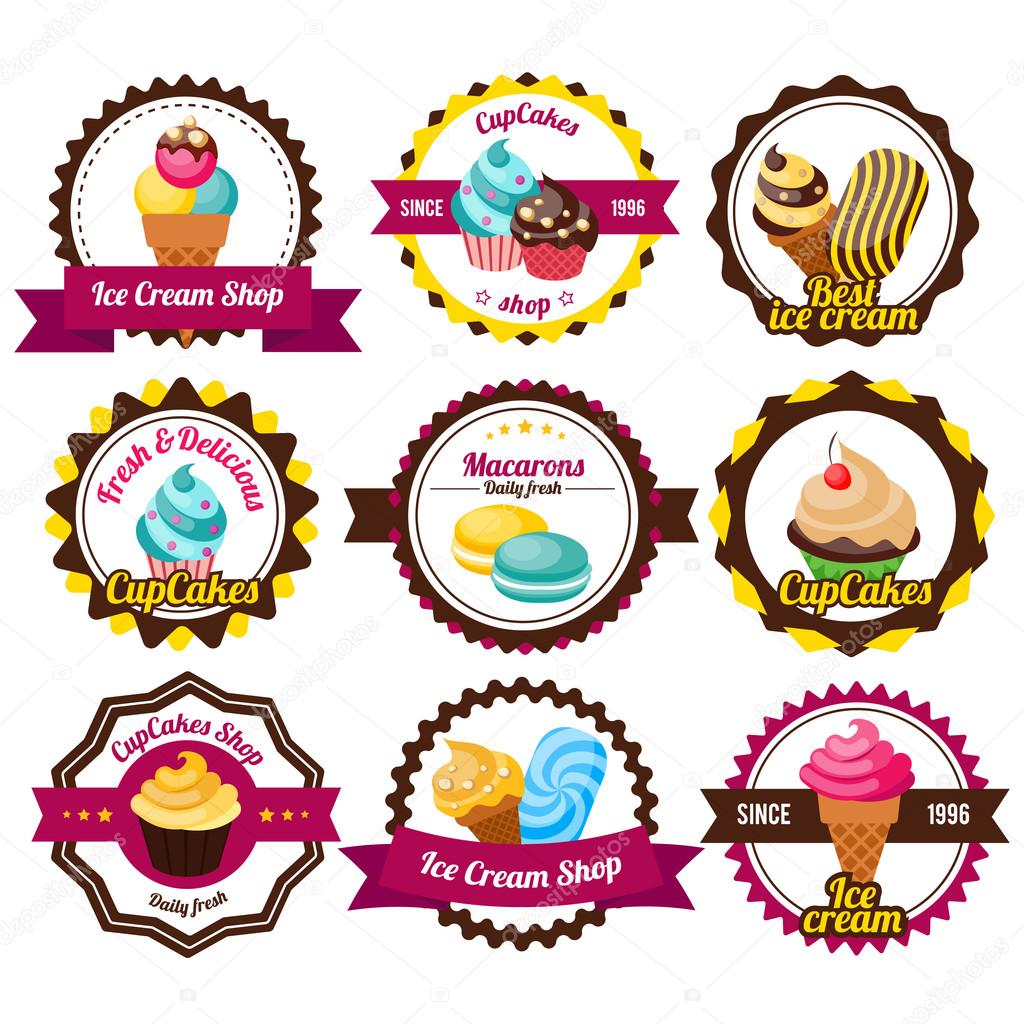 Set Labels Cupcakes Stock Vector Image by ©Mogil #111698814