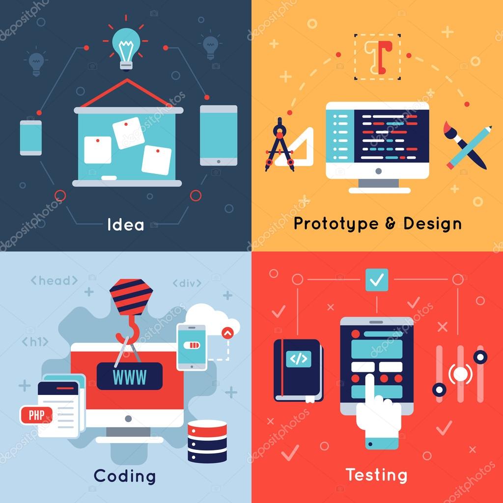 Flat Programm Development Icon Set Stock Vector Image by ©Mogil #111699128
