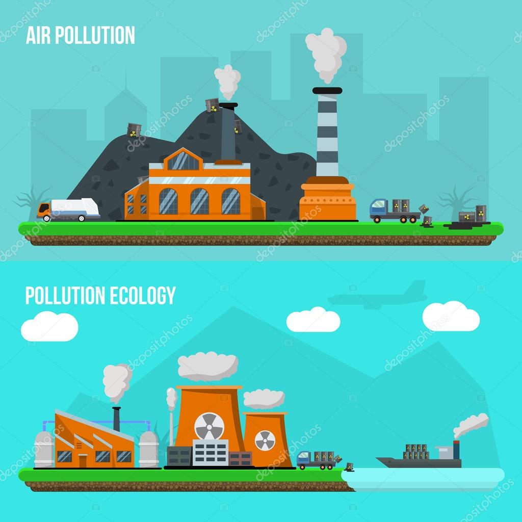 Environmental Pollution Banner Set — Stock Vector © Mogil #113415750 Environmental Pollution Banner Set — Stock Vector © Mogil #113415750