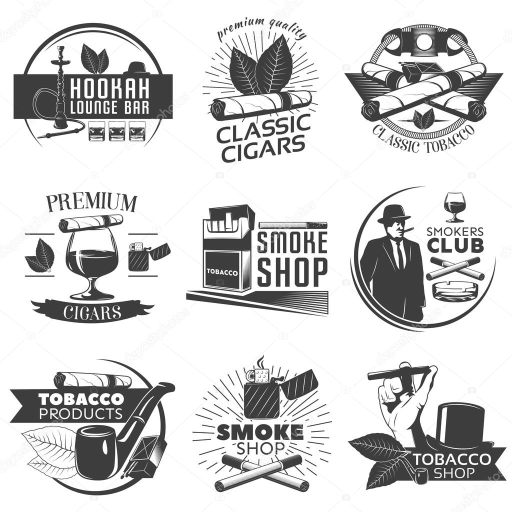 Smoking Tobacco Label Set Stock Vector Image by ©Mogil #115829900