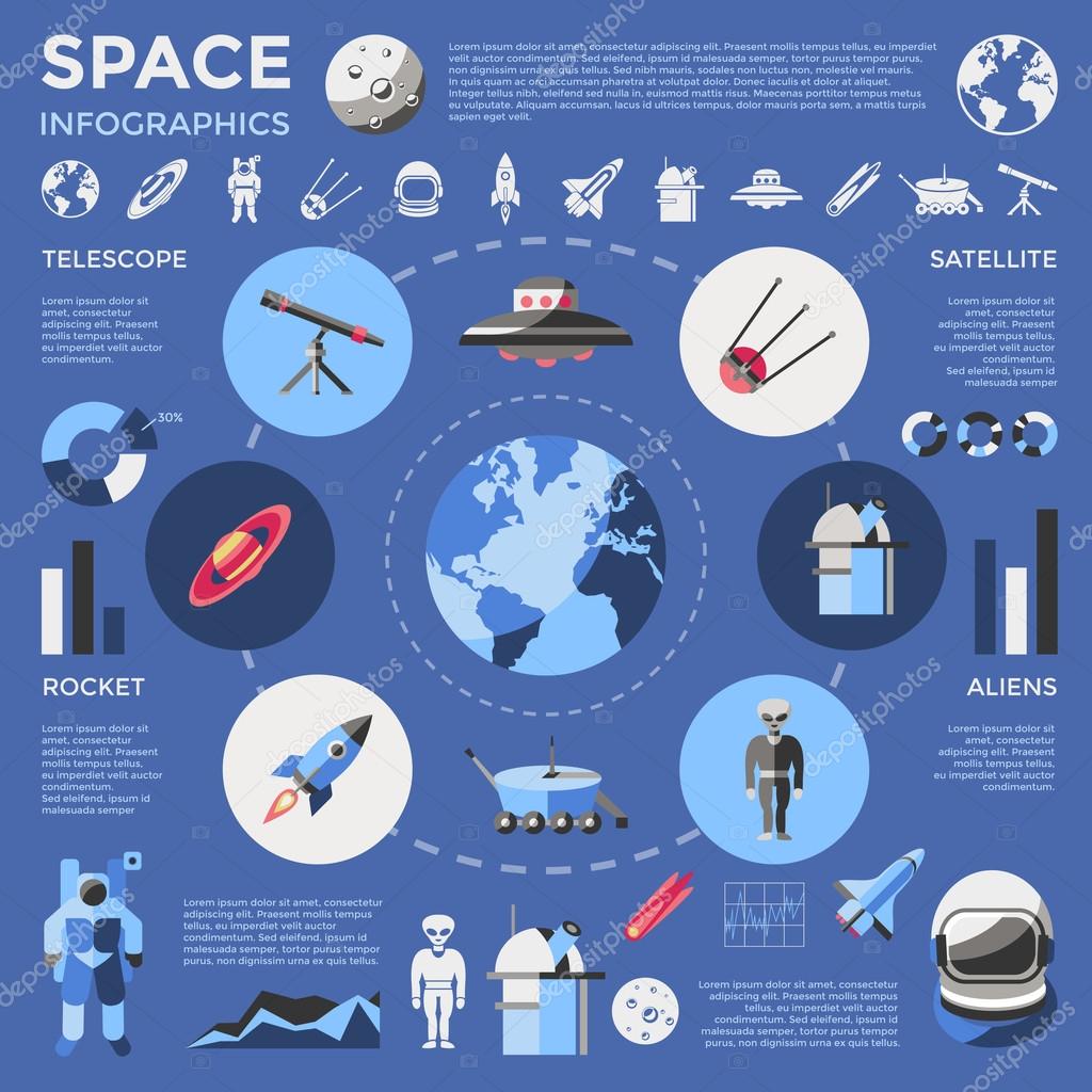 Space Colored Infographic Stock Vector by ©Mogil 115829958