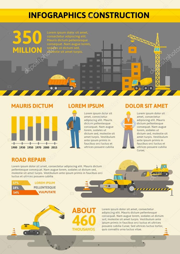 Construction Colored Infographic — Stock Vector © Mogil #115833676