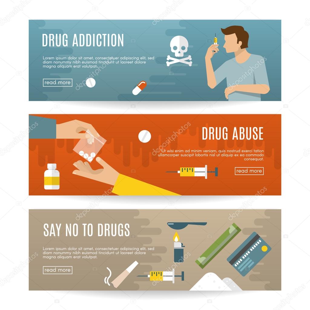 Flat Drugs Banner Set Stock Vector Image by ©Mogil #115833698