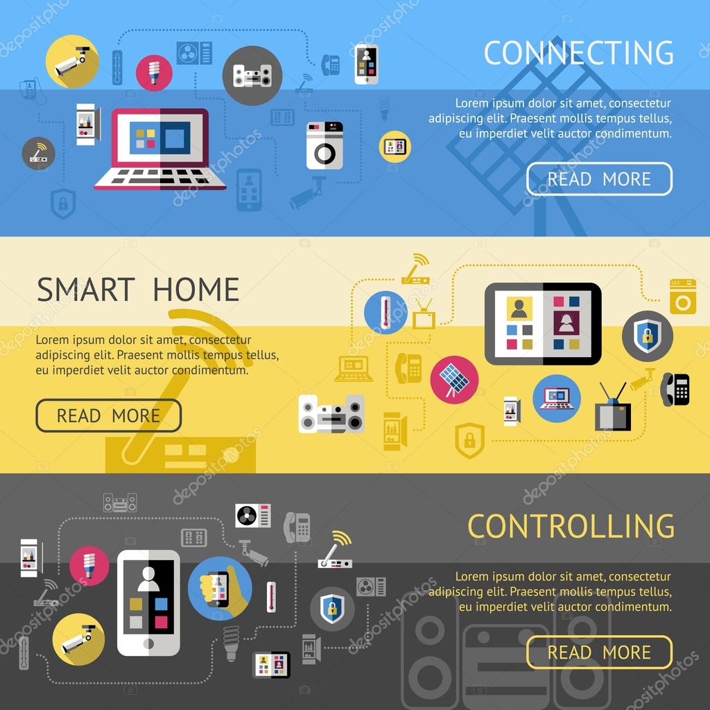 Smart Home Banner Set Stock Vector by ©Mogil 116223488