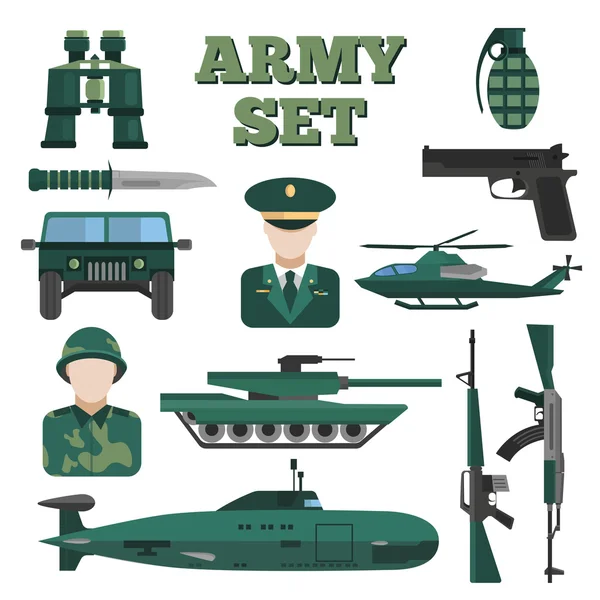 Flat Army Icon Set Stock Vector Image by ©Mogil #115321376