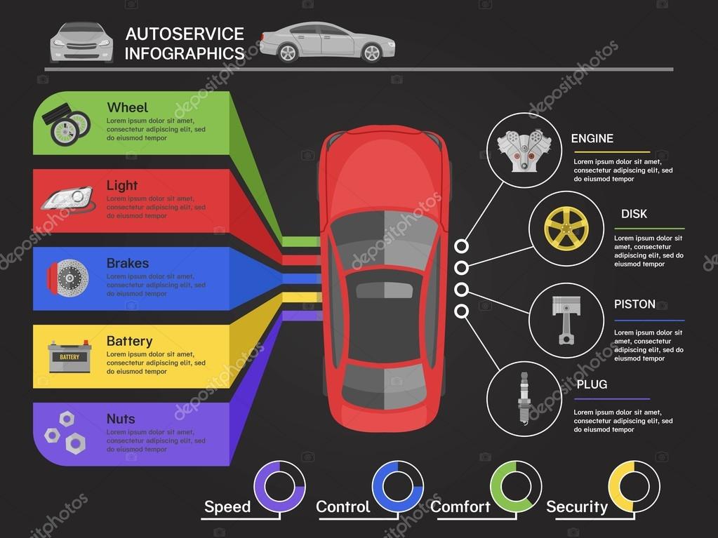 Auto Service Infographics Stock Vector Image by ©Mogil #119634334